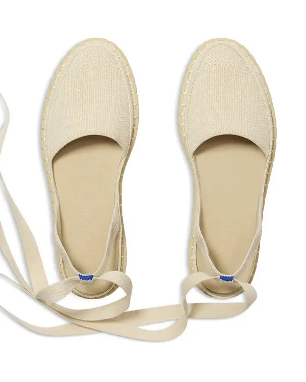 Rothy's D'orsay Espadrille Flats With Ankle Tie - Seashell