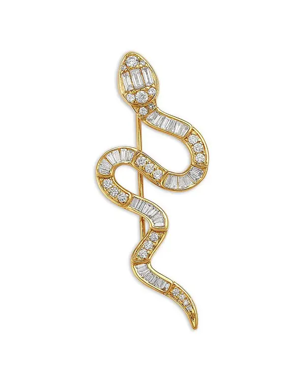 Bloomingdale'S Diamond Snake Pin In 14k Yellow - Gold
