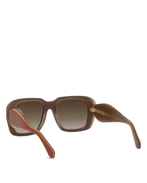 Loewe Signature Square Frame Sunglasses, 53mm - Orange/brown