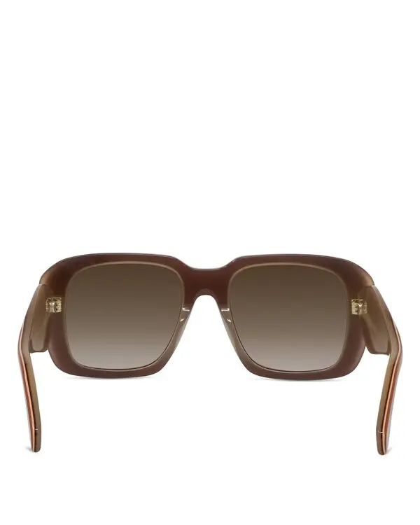 Loewe Signature Square Frame Sunglasses, 53mm - Orange/brown