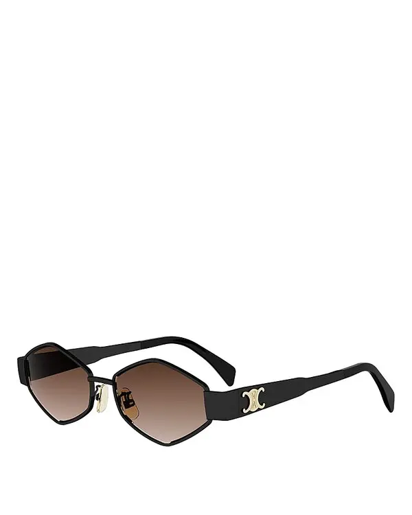 Celine Metal Triomphe Geometric Sunglasses, 54mm - Black/brown