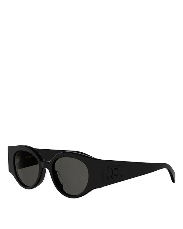 Celine Triomphe Stamp Round Sunglasses - Black/smoke