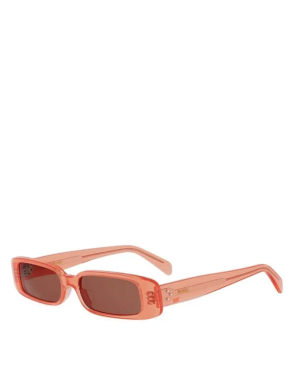 Celine 3 Dots Rectangular Sunglasses, 53mm - Orange / Rose