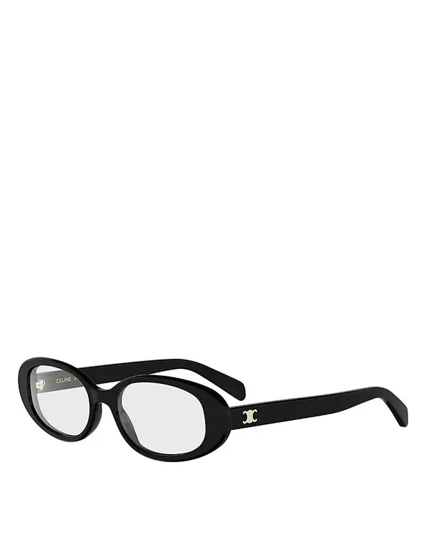 Celine Triomphe Mini Oval Eyeglasses, 54mm - Black