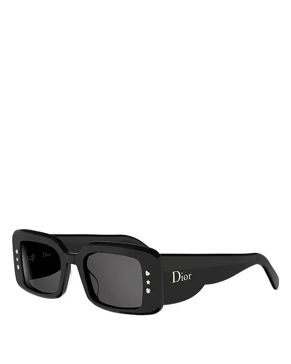Dior Lucky Charms Rectangular Sunglasses - Black/grey