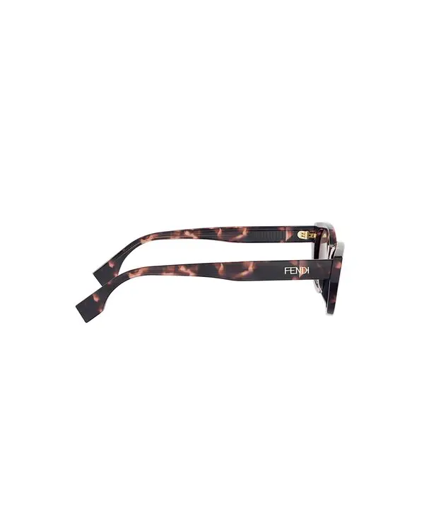 Fendi Lettering Oval Sunglasses, 51mm