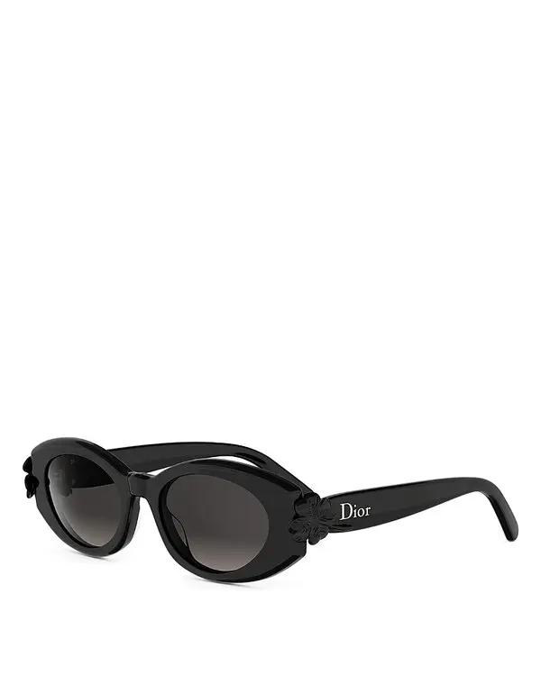 Dior Clover Oval Sunglasses, 52mm - Black/grey