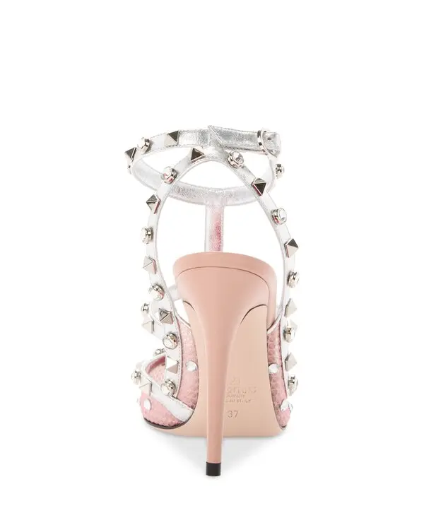 Valentino Garavani Rockstud Leather & Mesh Pumps