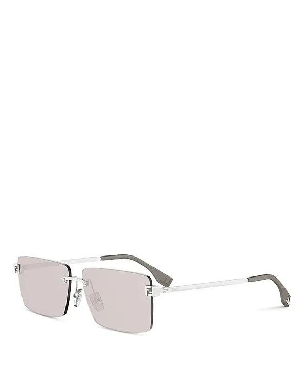 Fendi Sky Rectangular Sunglasses - Silver/silver