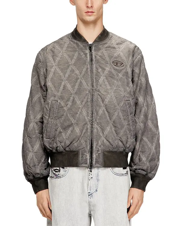 DIESEL® J-type Argyle Diamonds Logo Bomber Jacket