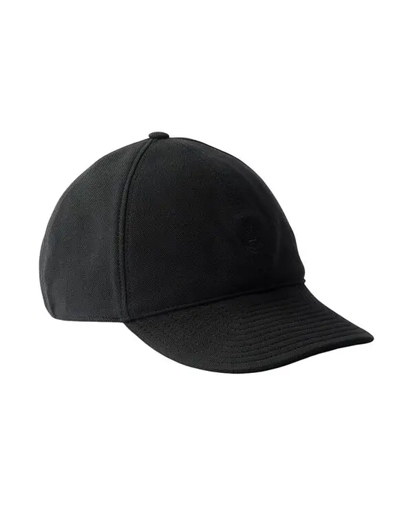 Prada Embroidered Logo Pique Baseball Cap - Black