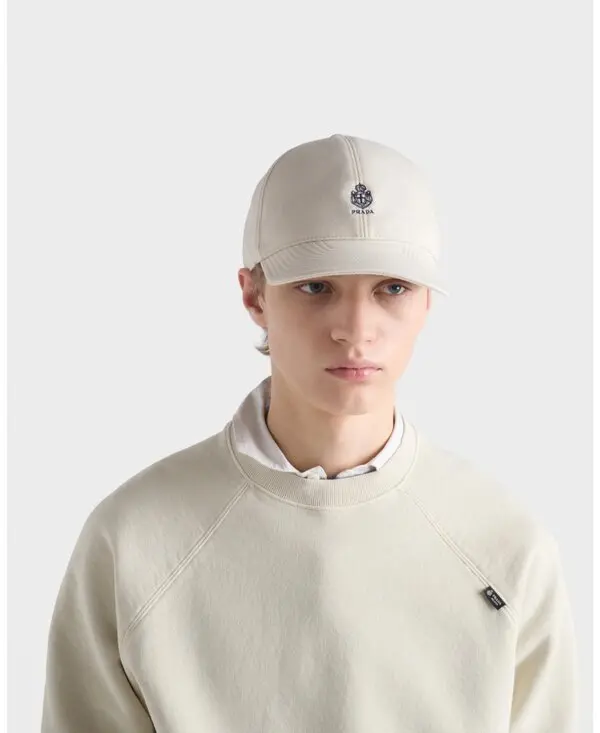 Prada Embroidered Logo Pique Baseball Cap - Neutral