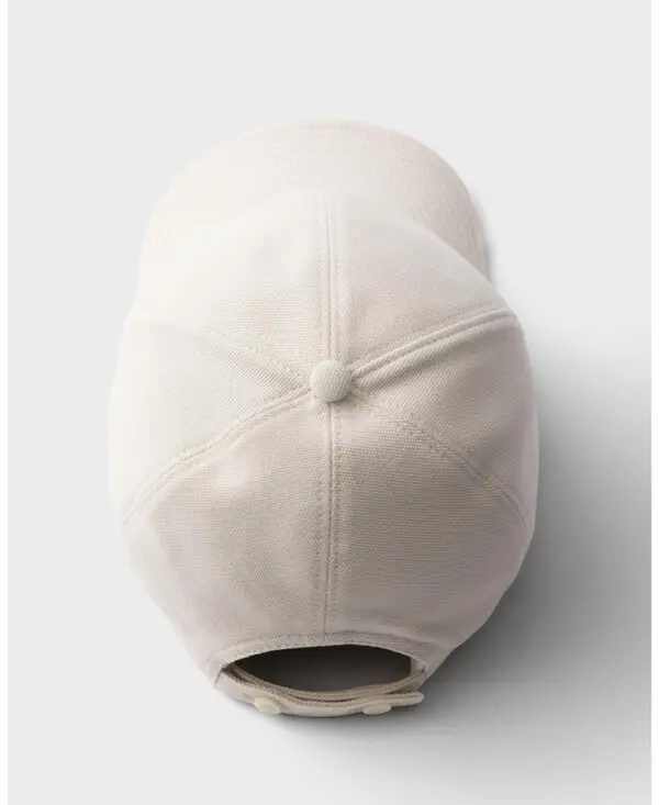 Prada Embroidered Logo Pique Baseball Cap - Neutral