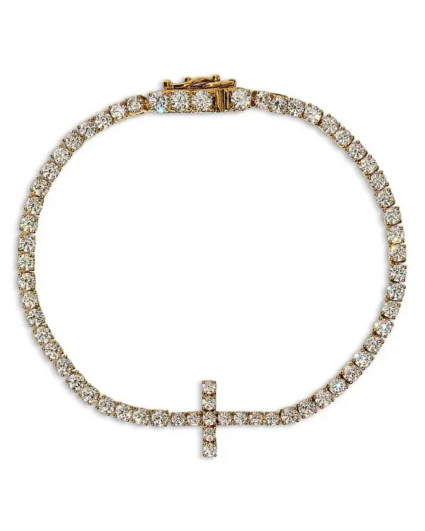 Nadri Astrid Cubic Zirconia Cross Tennis Bracelet - Gold