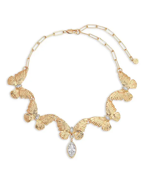 Ettika Cubic Zirconia Butterfly Choker Necklace - Gold