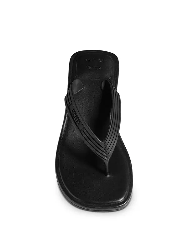Bottega Veneta Sampieri Kitten Heel Thong Sandals - Nero