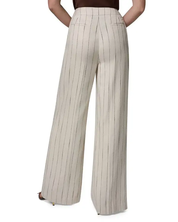 Donna Karan New York High Waisted Wide Leg Striped Pants