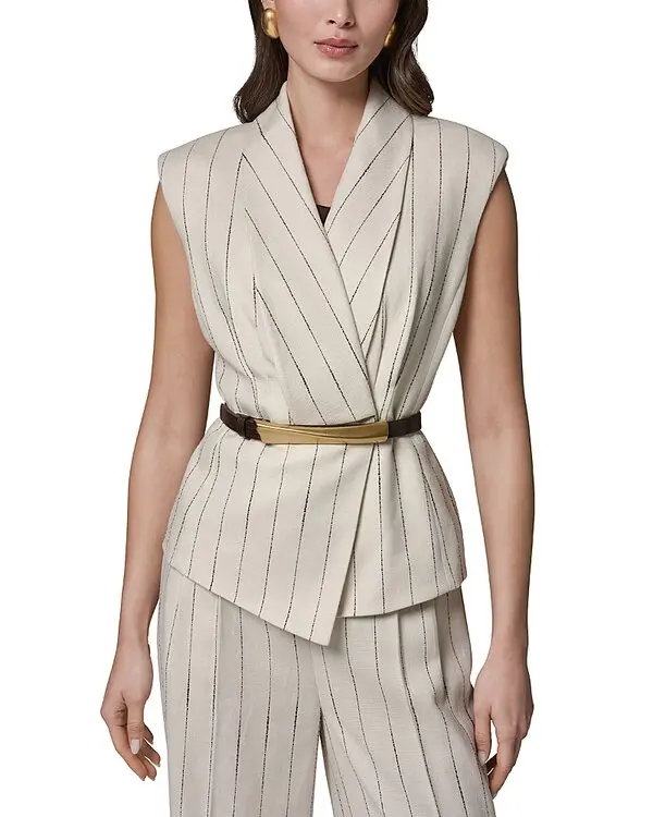Donna Karan New York Belted Vest - Flax/canyon