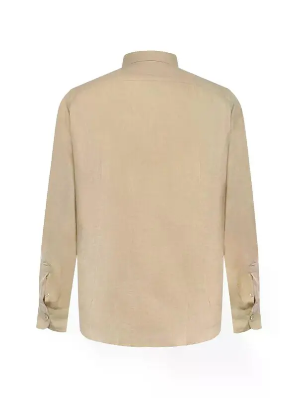 Eleventy Linen Spread-collar Shirt