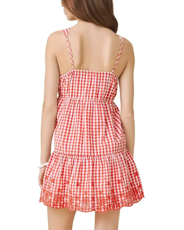 Splendid Tiered Mini Dress With Embroidery - Firework/white