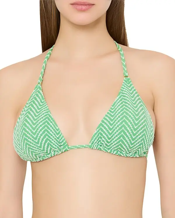 MILLY Chevron Bikini Top - Green