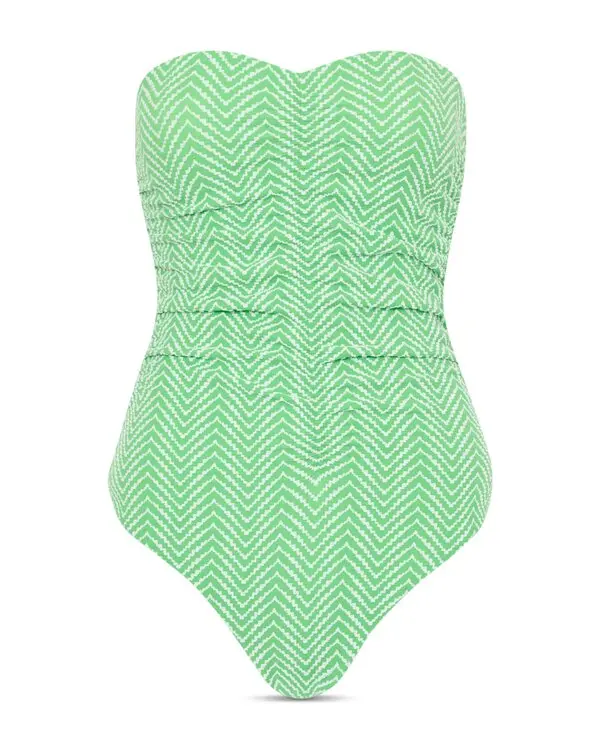 MILLY Verde Chevron One Piece Swimsuit