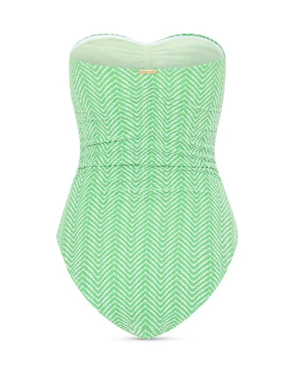 MILLY Verde Chevron One Piece Swimsuit