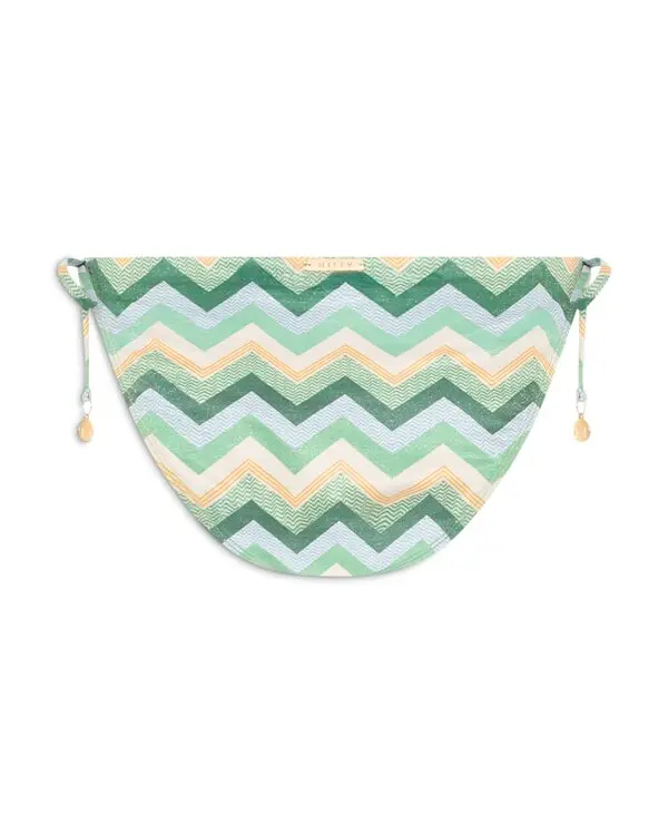MILLY Metallic Chevron Side Tie Bikini Bottom