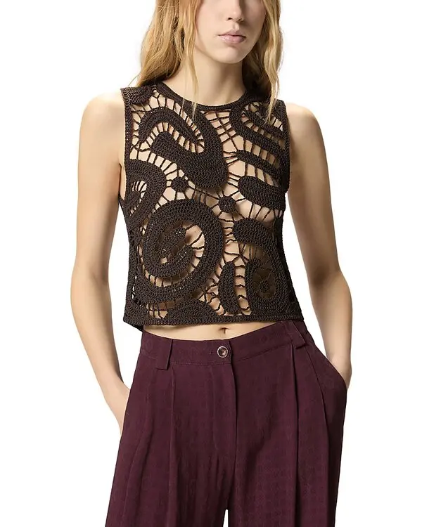 Pinko Eruzione Geometric Crochet Top