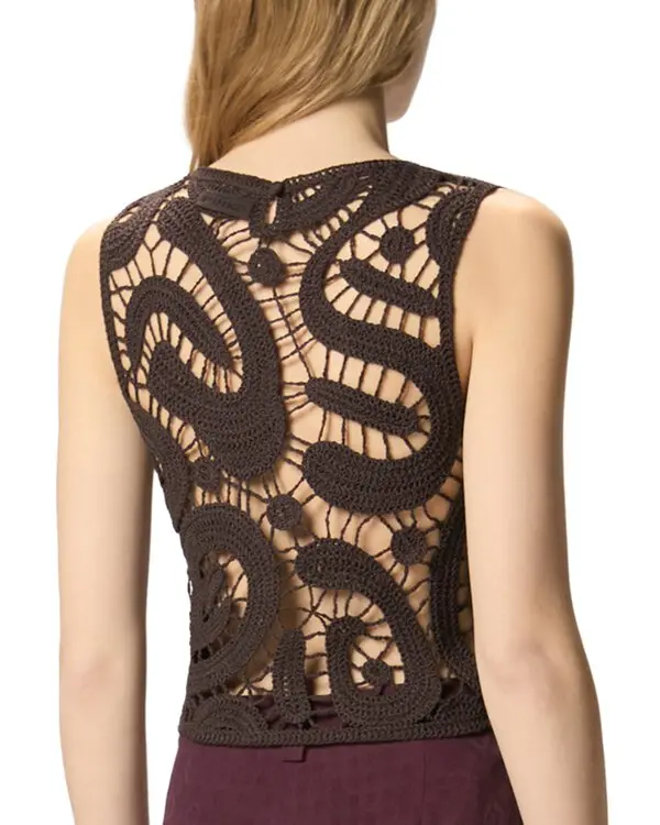 Pinko Eruzione Geometric Crochet Top