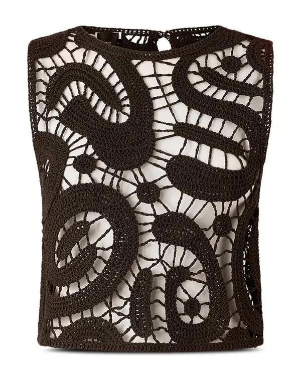 Pinko Eruzione Geometric Crochet Top