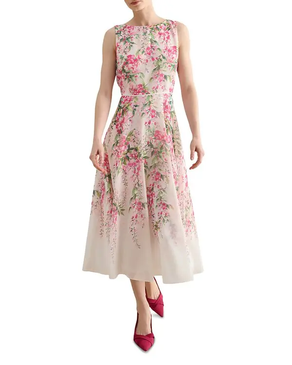 HOBBS LONDON Floral Print Midi Dress