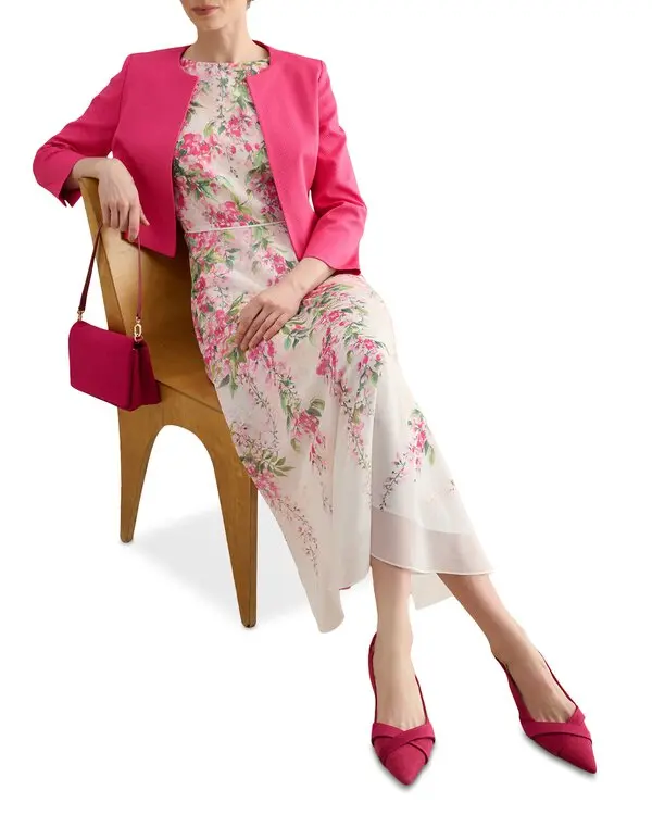 HOBBS LONDON Floral Print Midi Dress
