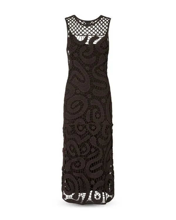 Pinko Bufera Geometric Crochet Midi Dress