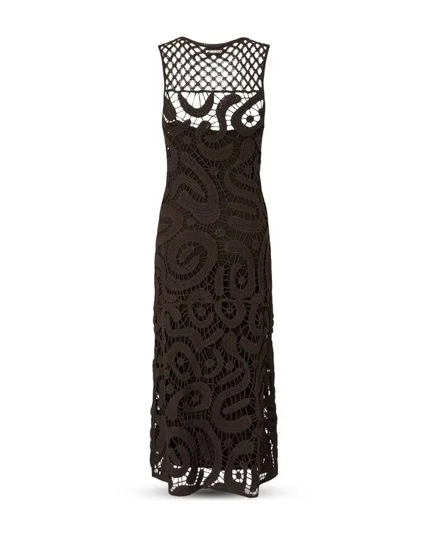 Pinko Bufera Geometric Crochet Midi Dress