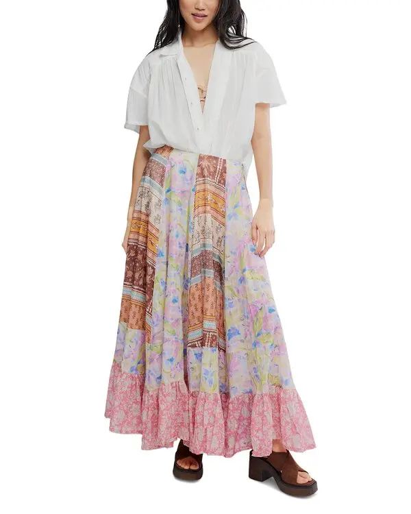 Free People Santa Eulalia Printed Maxi Skirt