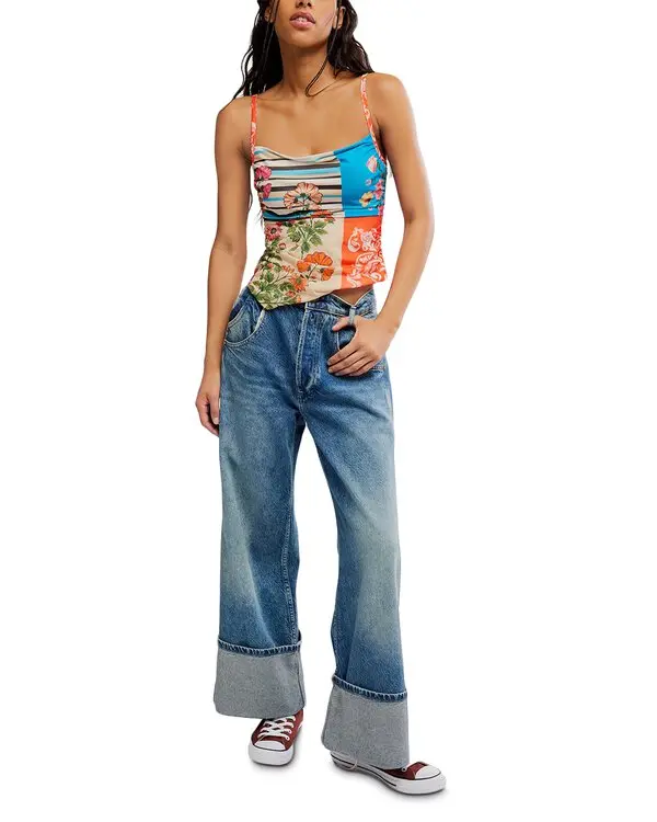 Free People Estella Patchwork Print Tank Top - Pop Combo