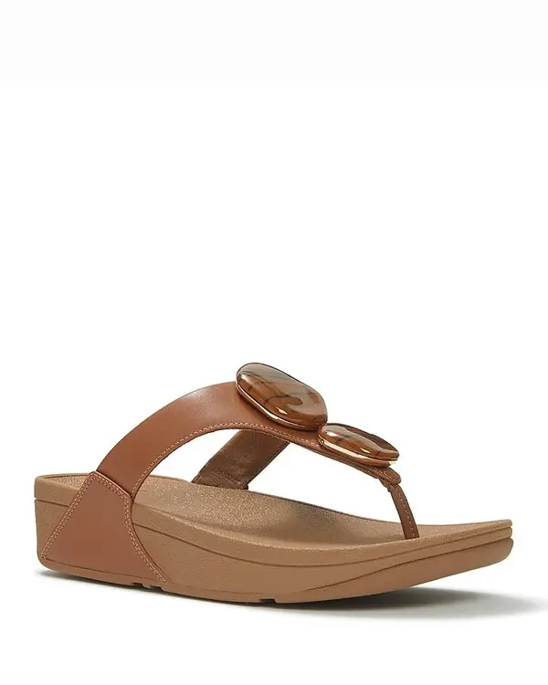 Fitflop Lulu Embellished Wedge Sandals - Deep Tan