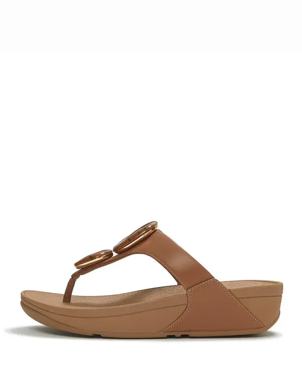Fitflop Lulu Embellished Wedge Sandals - Deep Tan