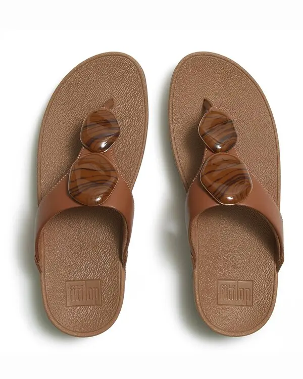 Fitflop Lulu Embellished Wedge Sandals - Deep Tan