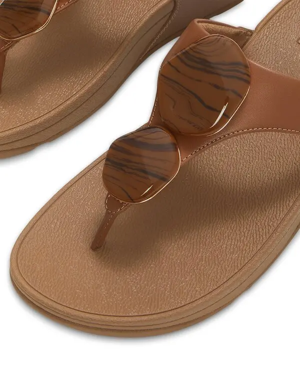 Fitflop Lulu Embellished Wedge Sandals - Deep Tan