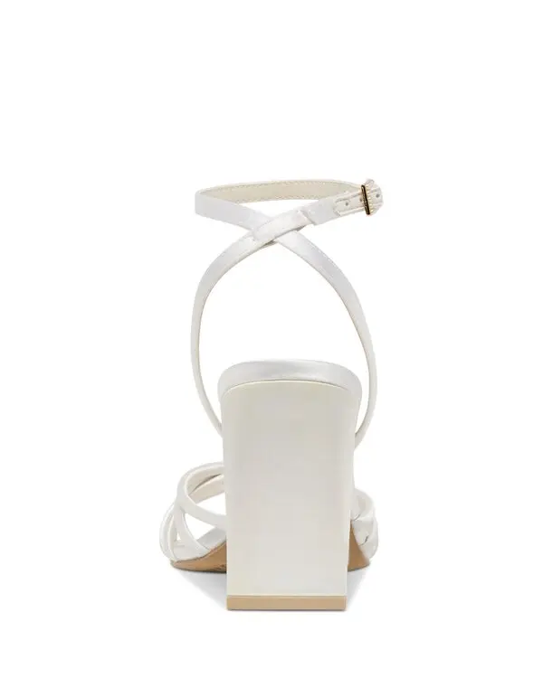 Dolce Vita Strappy Embellished Block Heel Sandals - True White