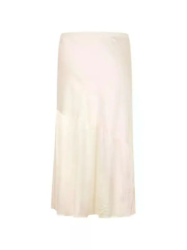Gold Hawk Lace-trimmed Silk Skirt - Neutrals