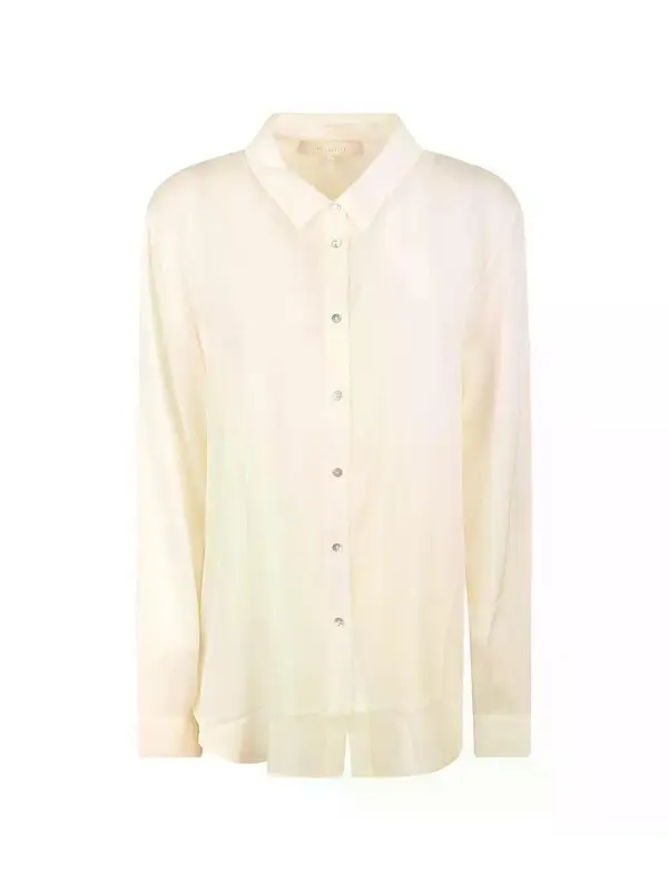 NOUVELLE SILK95FIVE Cream Satin Button-down Shirt - Neutrals