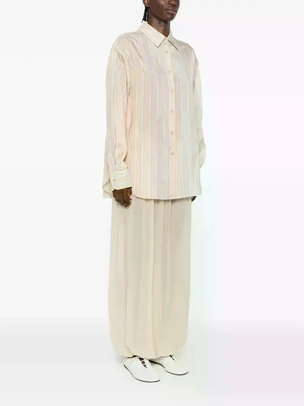 THE FRANKIE SHOP Peri Shirt With Sheer Finish And Curved Hem