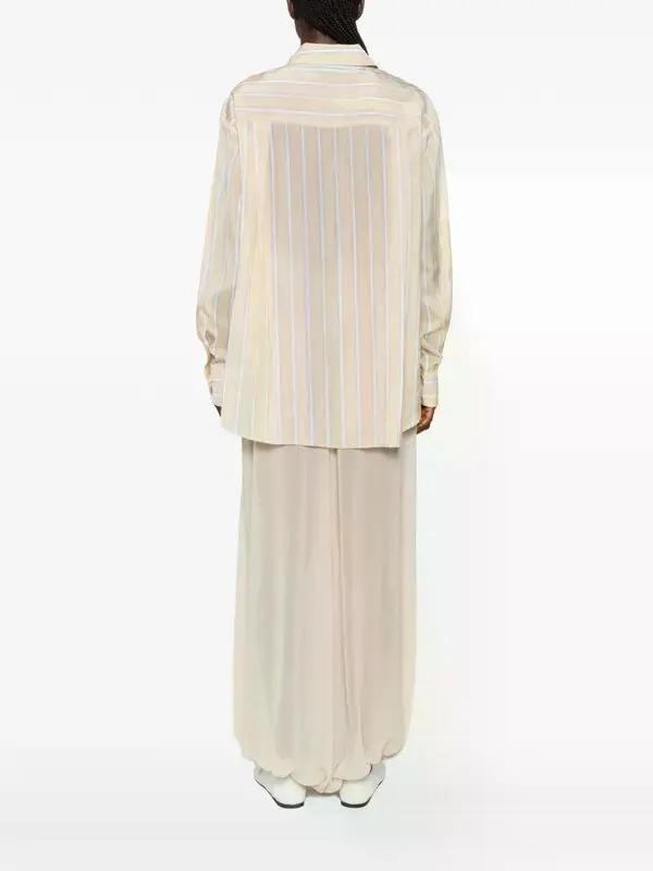 THE FRANKIE SHOP Peri Shirt With Sheer Finish And Curved Hem