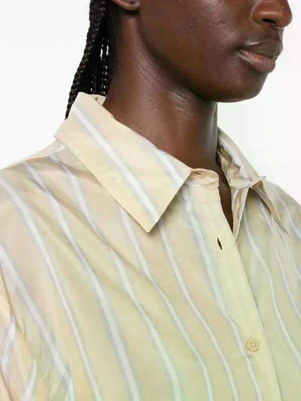 THE FRANKIE SHOP Peri Shirt With Sheer Finish And Curved Hem