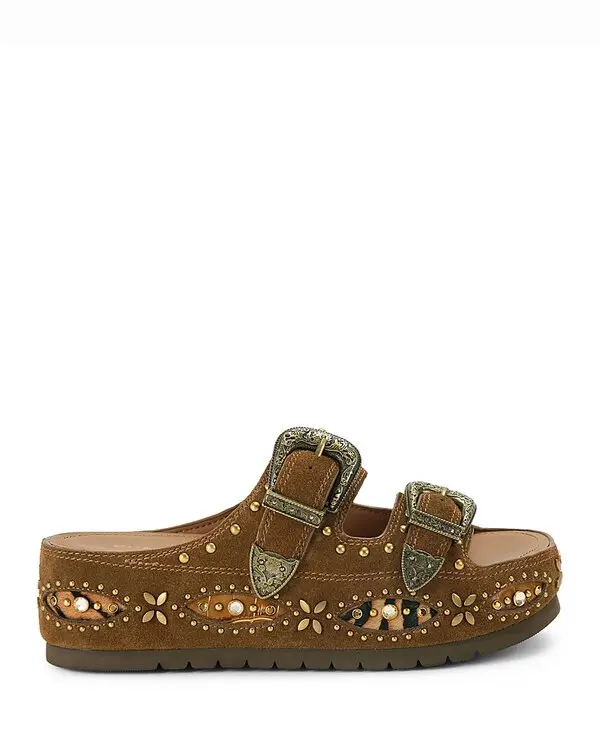 Kurt Geiger Western Buckle Flatform Sandals