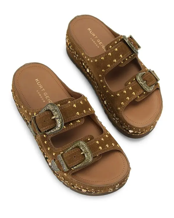 Kurt Geiger Western Buckle Flatform Sandals