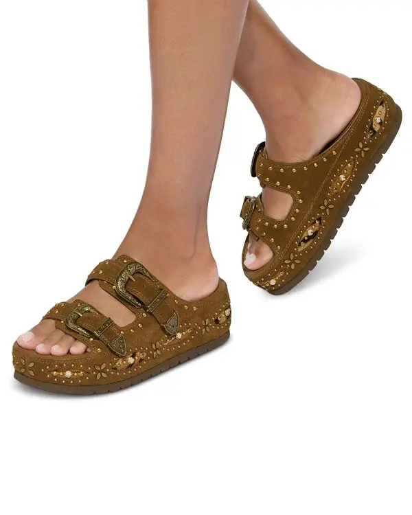 Kurt Geiger Western Buckle Flatform Sandals